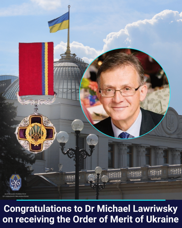 Dr Michael Lawriwsky awarded the Order of Merit of Ukraine - Australian ...
